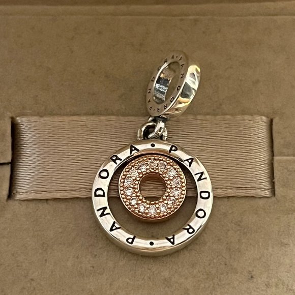 Pandora | Jewelry | Pandora Signature Twotone Logo Circles Dangle Charm ...